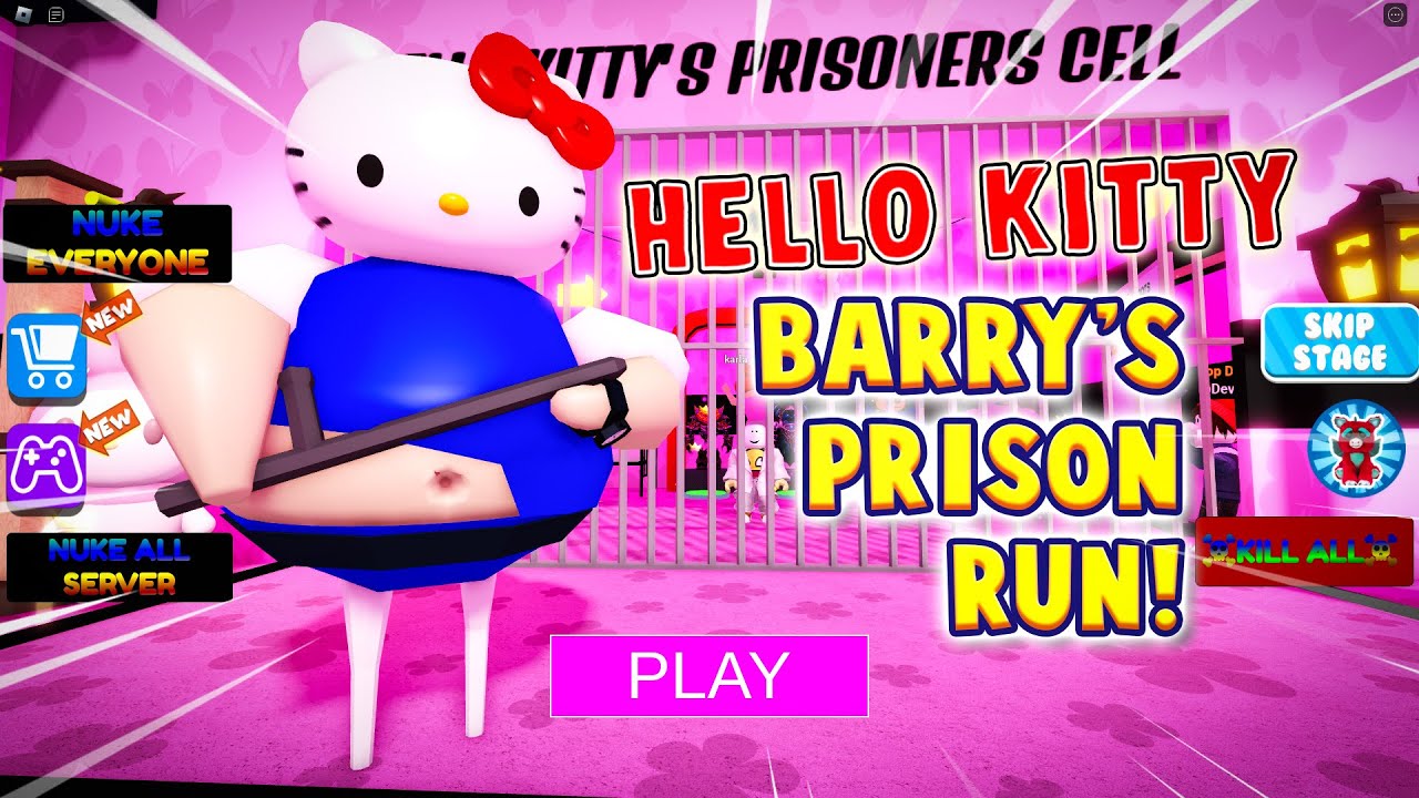 NEW Hello Kitty Barry's Prison Run! 🤣💀 | Roblox First Person Obby ...