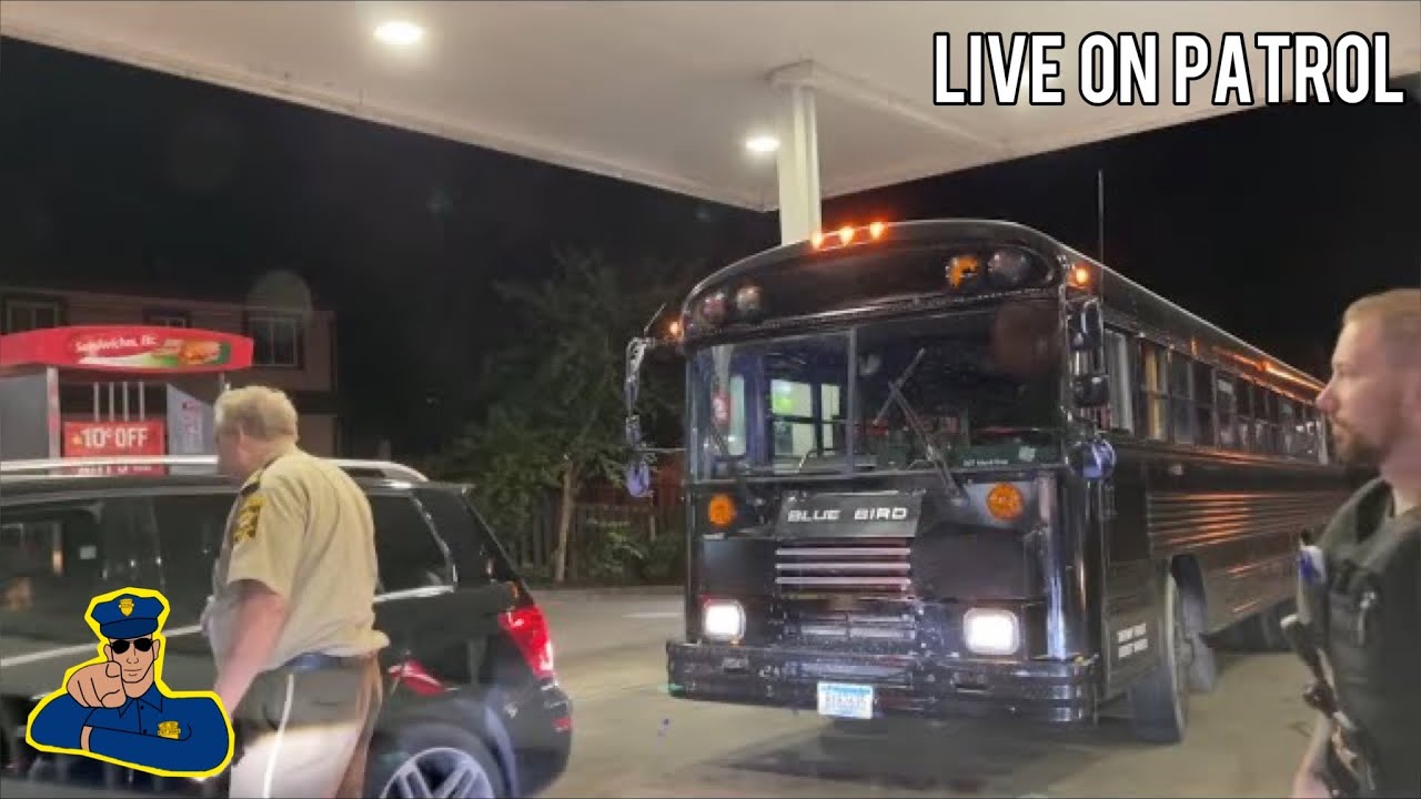 Angry Bus Driver wants Guy getting Gas to Leave | Live on Patrol - YouTube