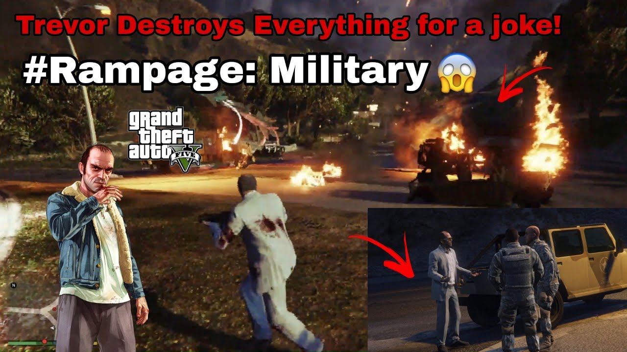 Rampage : Military 🪖 Gta5 Mission| Trevor gets angry and takes a ...