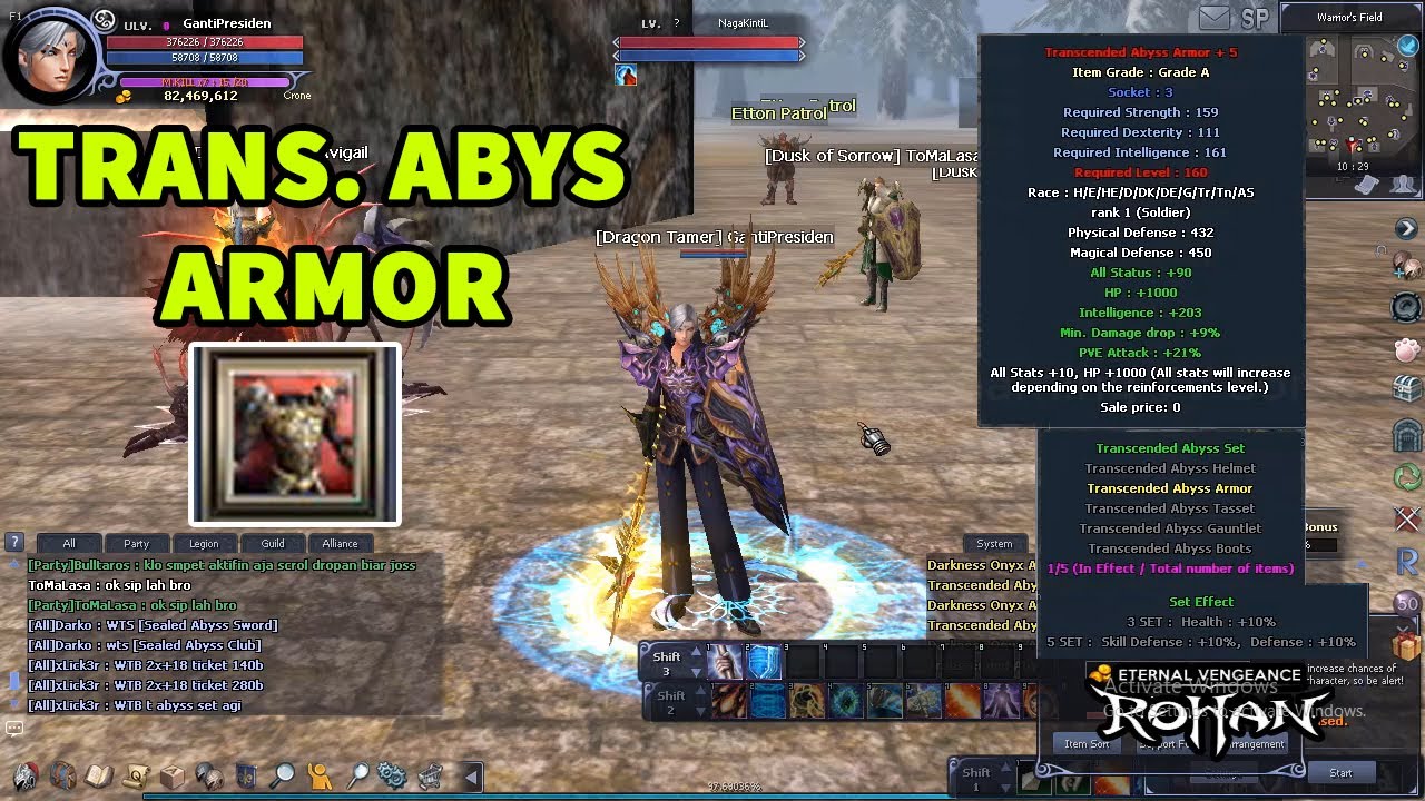 FORGING TRANSCENDENCE ABYS ARMOR : ROHAN ETERNAL VENGEANCE - YouTube