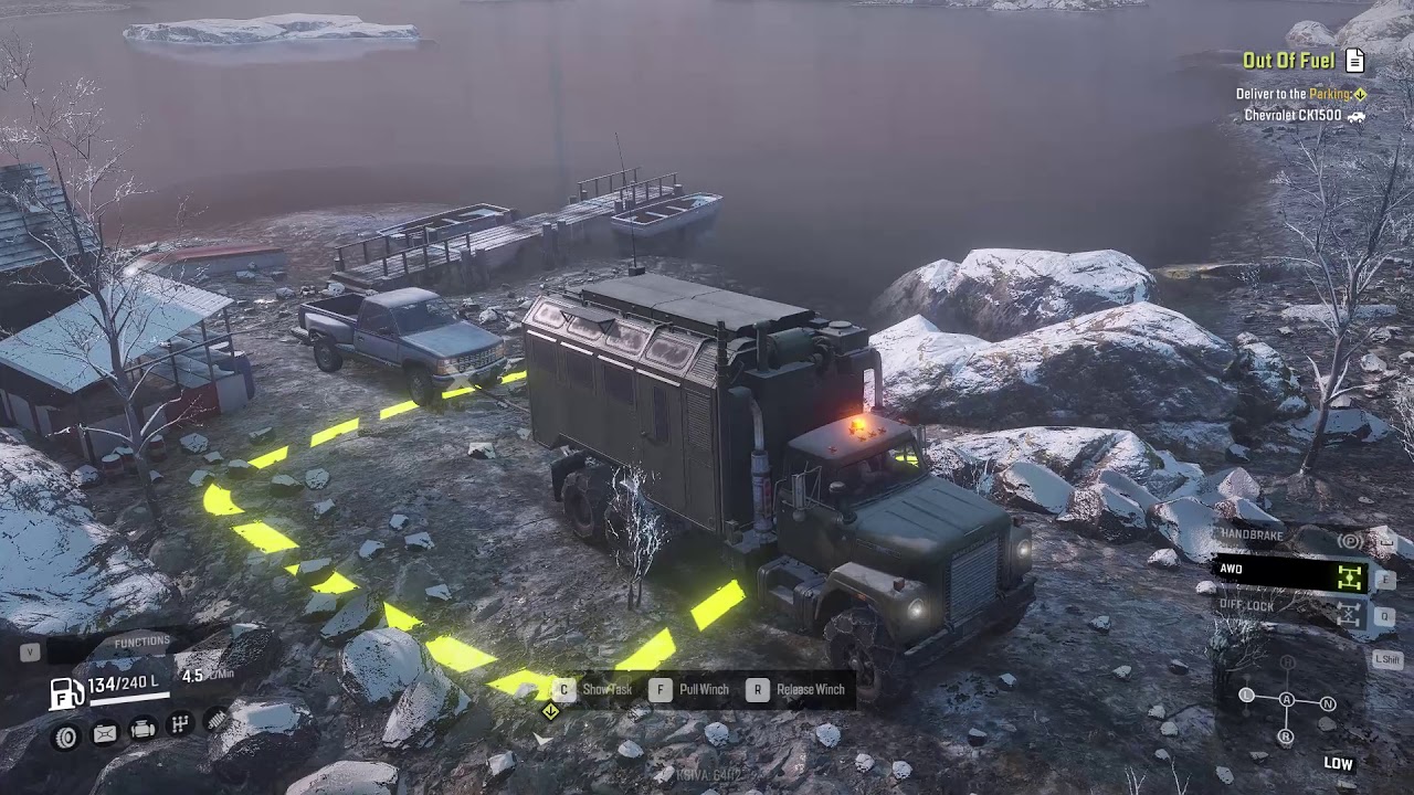 SnowRunner Gameplay- Out of Fuel Chevy 1500 Recovery - YouTube