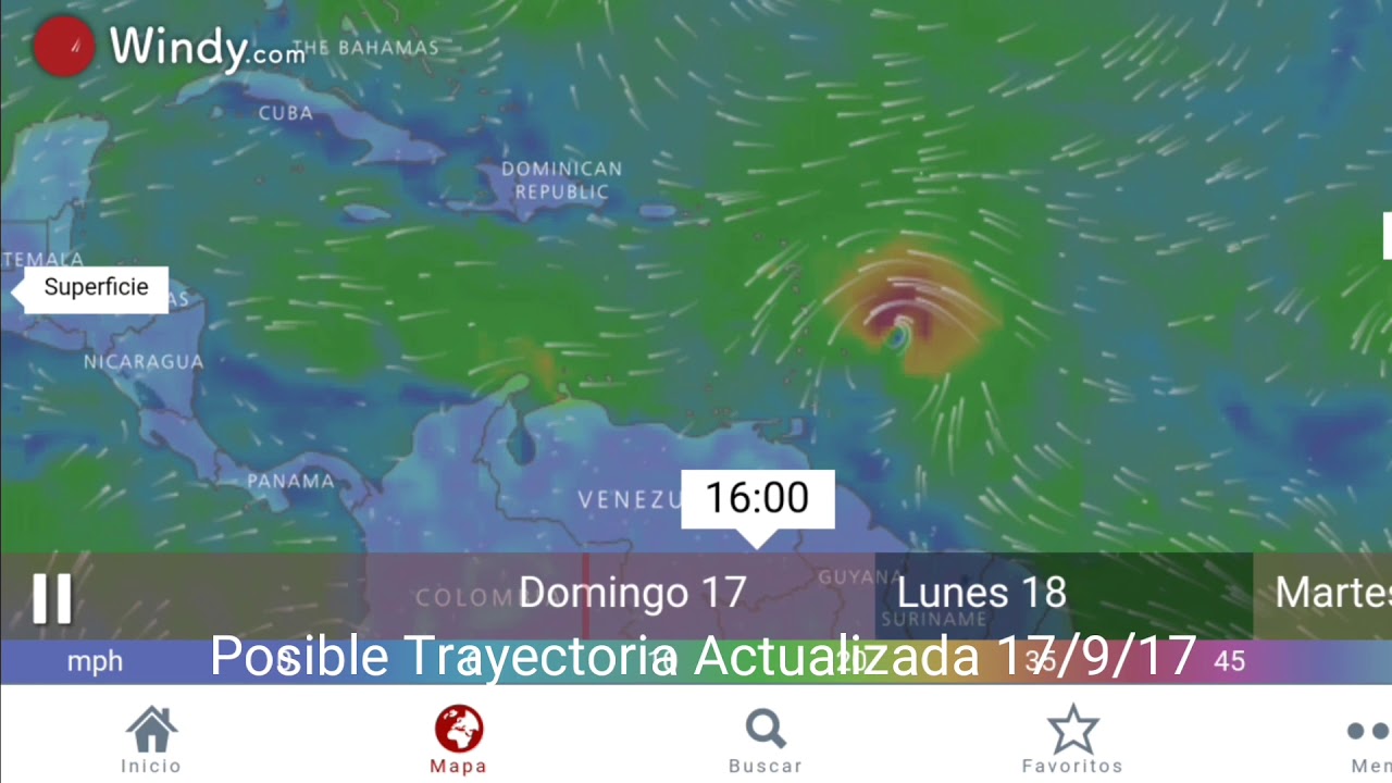 Tormenta Tropical María Trayectoria Actualizada 17/9/17 - YouTube