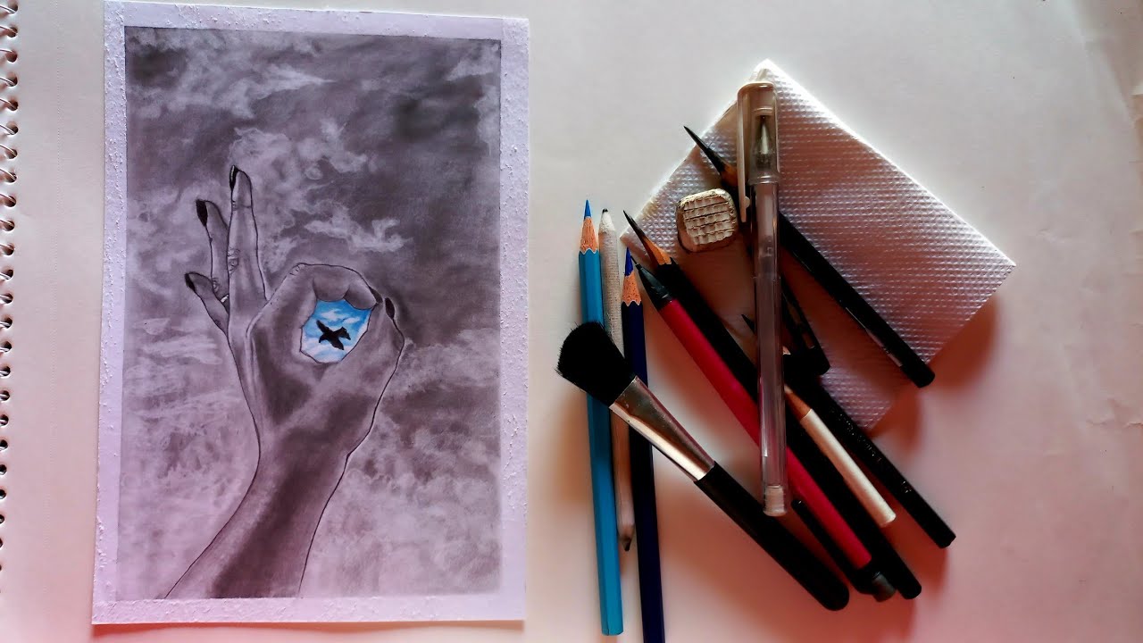 Easy Drawing For Beginners || How To Draw Hand || Graphite Drawing ...