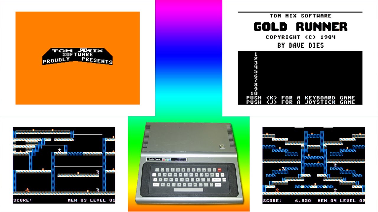 Gold Runner - 1984 - TRS-80 Color Computer Game - YouTube