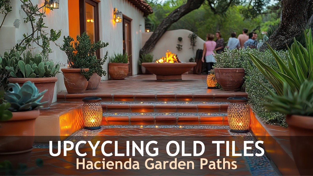 Hacienda Garden Magic: Upcycled Tiles Bring Rustic Paths to Life - YouTube