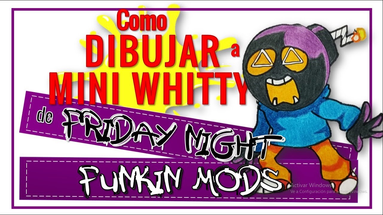 Cómo DIBUJAR y PINTAR a💣MINI WHITTY🎤 de FRIDAY NIGHT FUNKIN MOD/How to ...