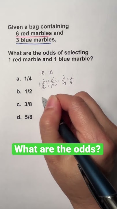 Probability Math Problem | Selecting different colored marbles - YouTube