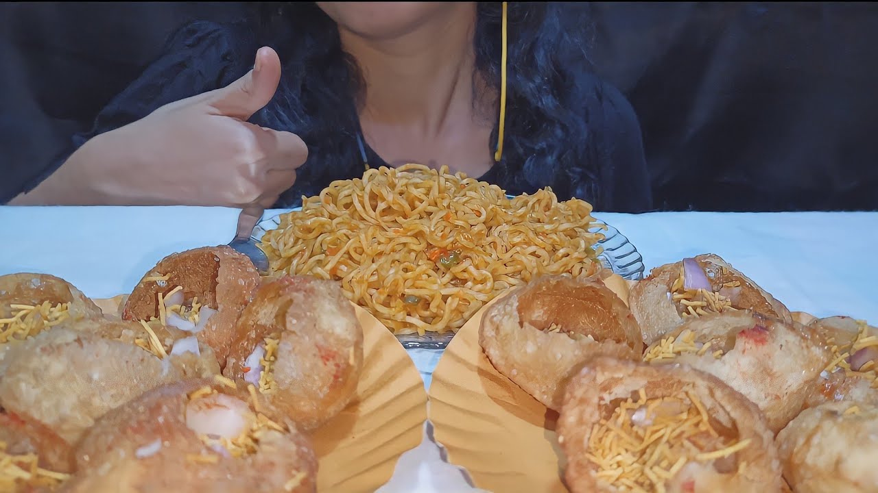 Spicy nd Sweet Golgappa , Yippee Noodles Eating //Street Food Eating ...