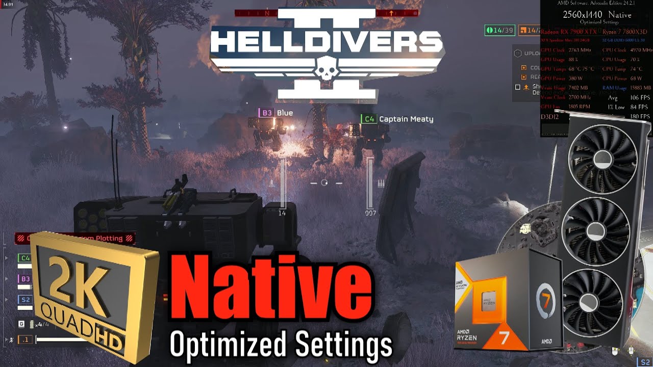 7900 XTX 🖥️ 7800X3D 🎮 Helldivers 2 @ 1440p Native TAA + Optimized Settings | Turing - YouTube