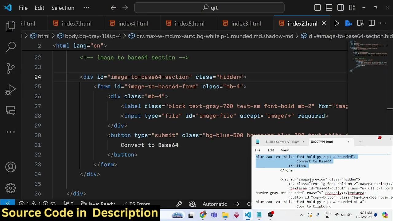 Build a Image to Base64 Converter & Vice Versa Web App in Browser Using ...