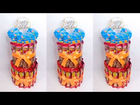 DIY tutorial snack tower | cara mudah membuat kue ulang tahun snack ...