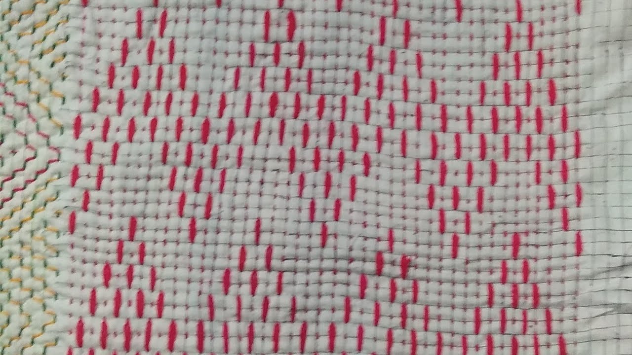 নকশীকাঁথা ডিজাইন#nokshikatha simple selai design 2024#kathastitch#art# ...