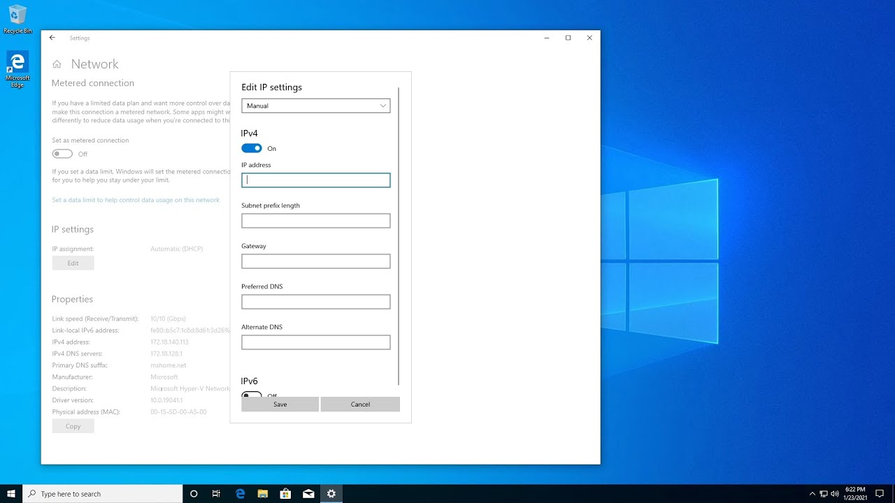 Setting a static IP in Windows 10 - YouTube
