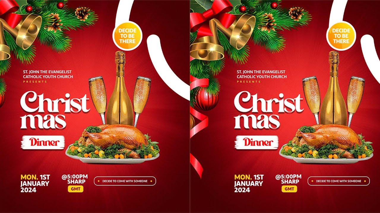 How to Design a Christmas Dinner Flyer | Photoshop Tutorial - YouTube