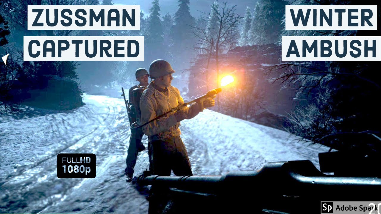 Call of Duty WW II German Convoy Ambush Winter Stealth Mission Zussman ...