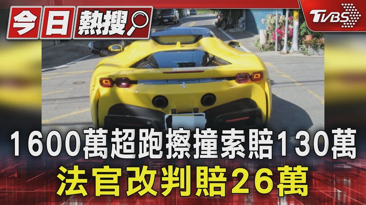 1600萬超跑路口撞騎士索賠130萬 法院審理:超跑未禮讓 改賠26萬 ｜TVBS新聞 @TVBSNEWS01│TVBS新聞網