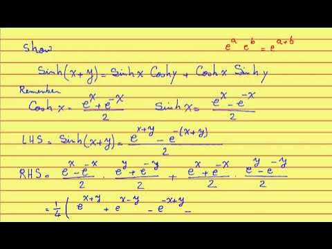 Calculus 1, Lecture 20, Hyperbolic Functions, Part II - YouTube