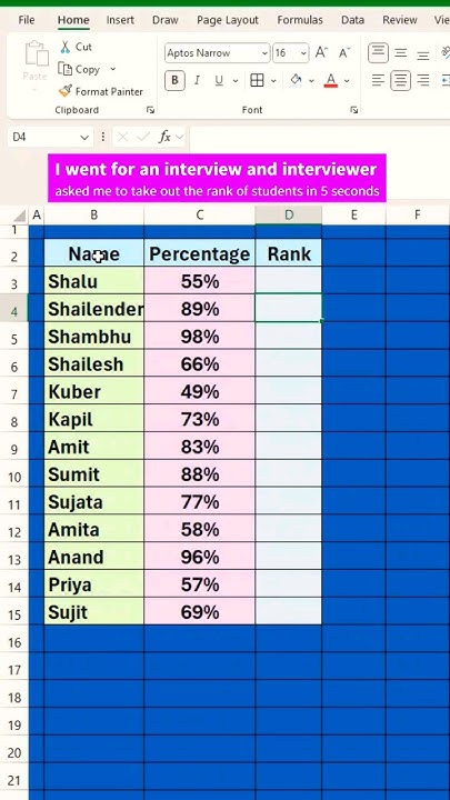Master Rank Formula In Excel Exceltips Exceltutorial Excelhacks Microsoftexcel Youtube