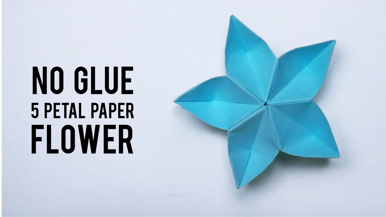 Origami Flower | No Glue Paper Flower | 5 Petals Origami Flower # ...