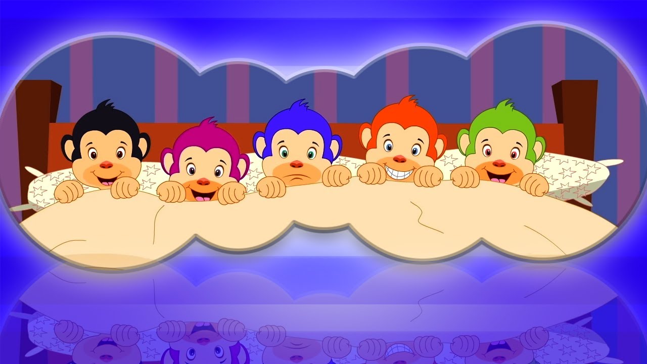 Cinque scimmiette | Cartoni animati | Poesie per bambini | Filastrocche ...