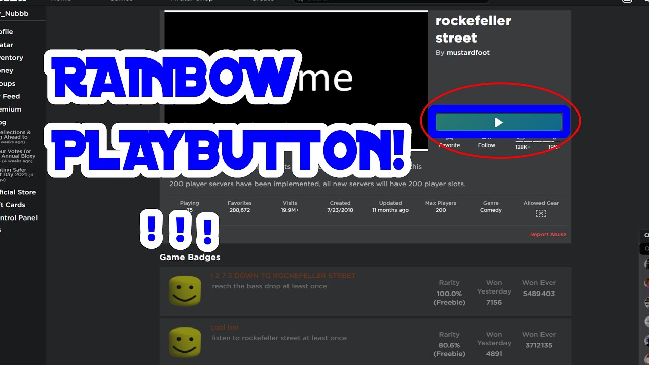 NEW rainbow play button Roblox - YouTube