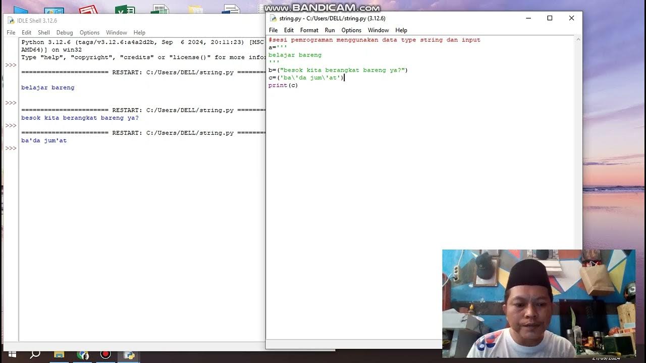PEMROGRAMAN MENGGUNAKAN DATA TYPE STRING & INPUT - YouTube