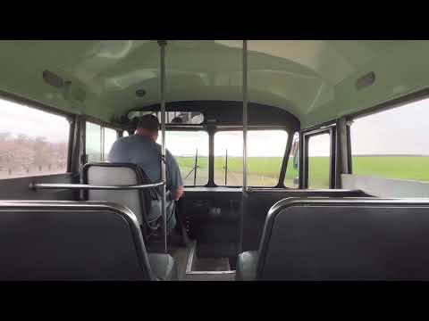 1967 Crown School Bus Tandem Cummins 262 5 speed - YouTube