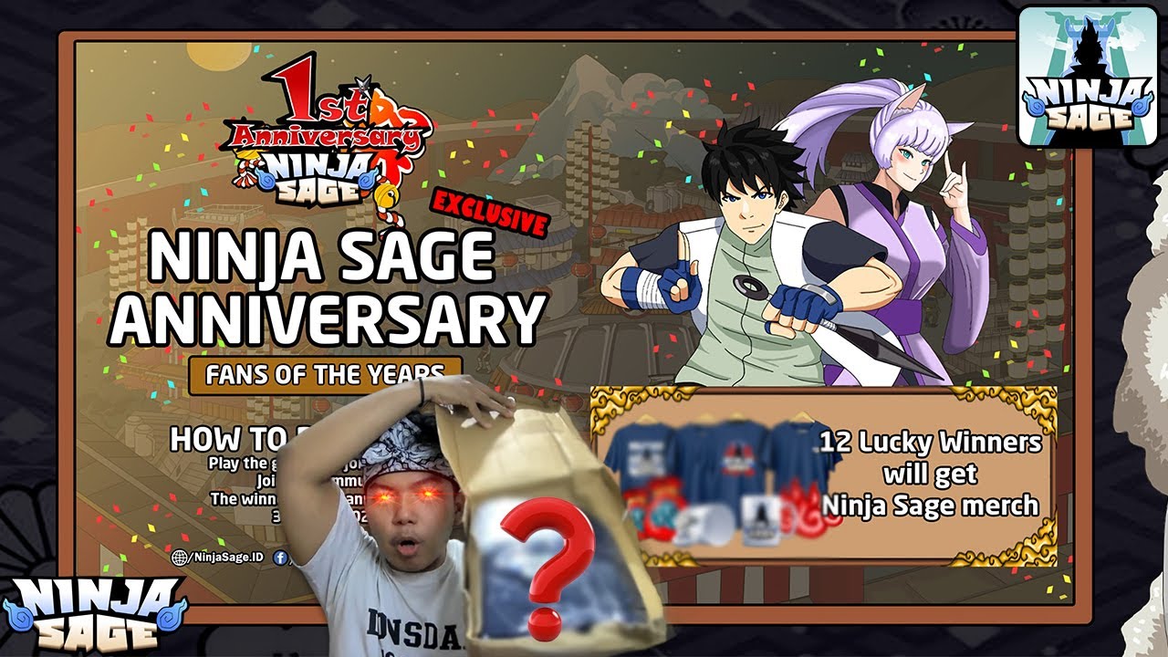 UNBOXING EXCLUSIVE BOX NINJA SAGE ANNIVERSARY MERCH! DAPET APA AJA YA ...