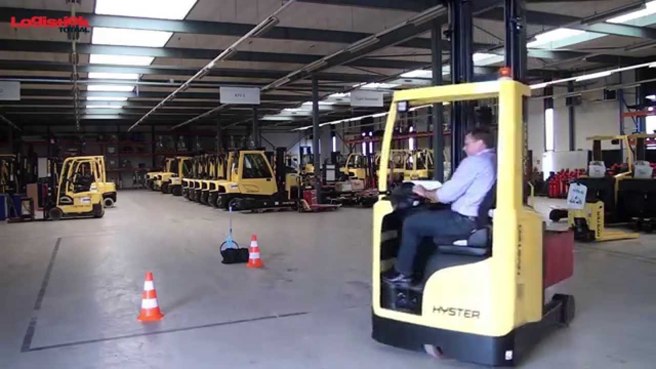 Test reachtruck Hyster R1.6 - YouTube
