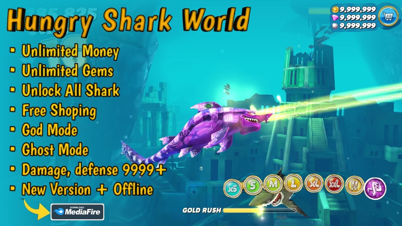 Hungry Shark World MOD Menu v.5.2.0 New Version | Unlimited Money, gems ...