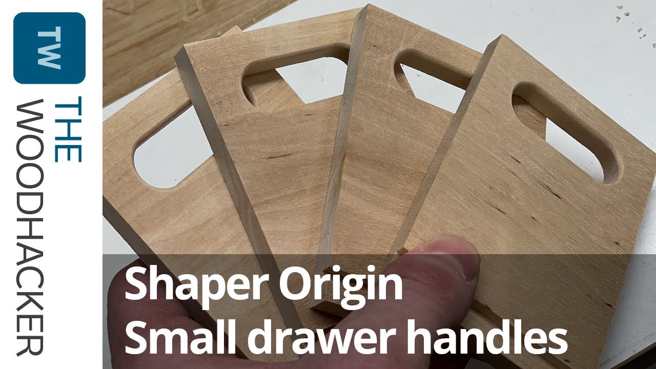 Cutting handles into small drawer sides - Shaper Origin - YouTube