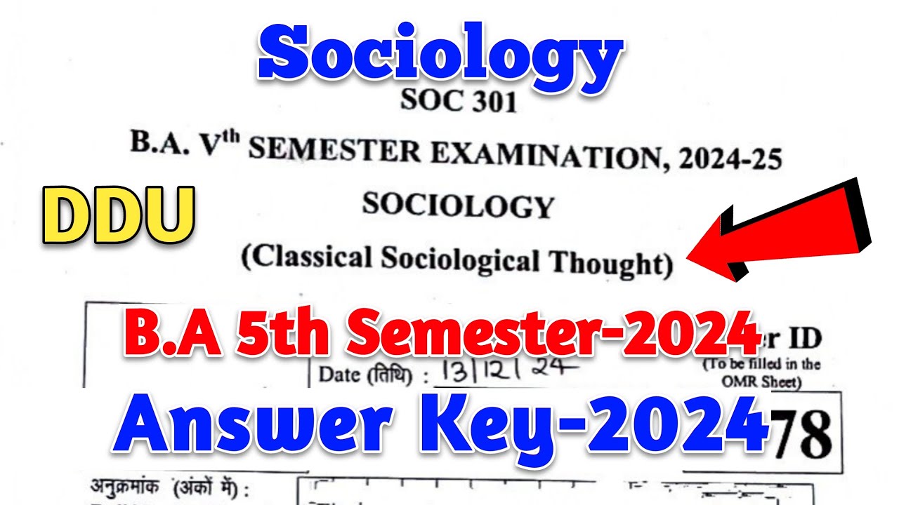 BA 5th semester sociology soc 301 answer key 2024 | soc 301 ddu answer ...