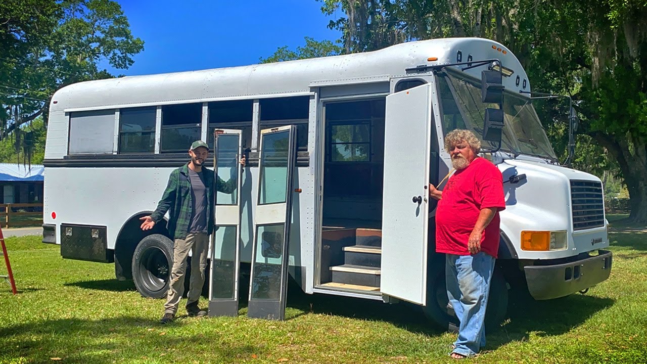 Turning This Bus Into A Tiny Home | Installing New a Motorhome Door and ...