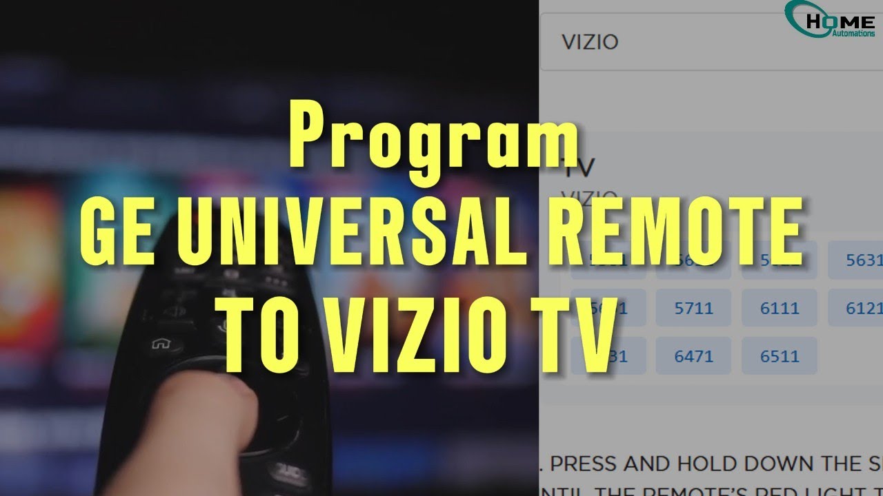 How To Program GE Universal Remote on Vizio TV - YouTube