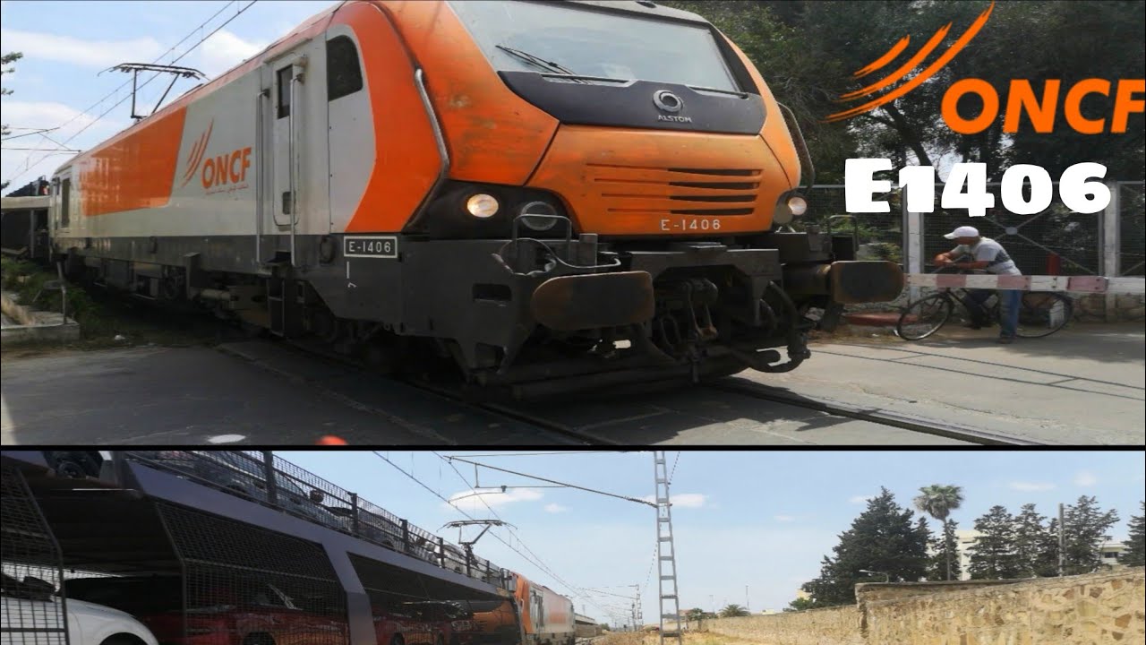 ONCF E-1406 ASSURE LE TRAIN PSA ( peugeut citroen) قطار السيارات ...