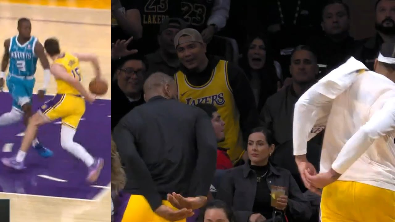 LeBron and Anthony Davis in sync reaction to Austin Reaves behind the ...