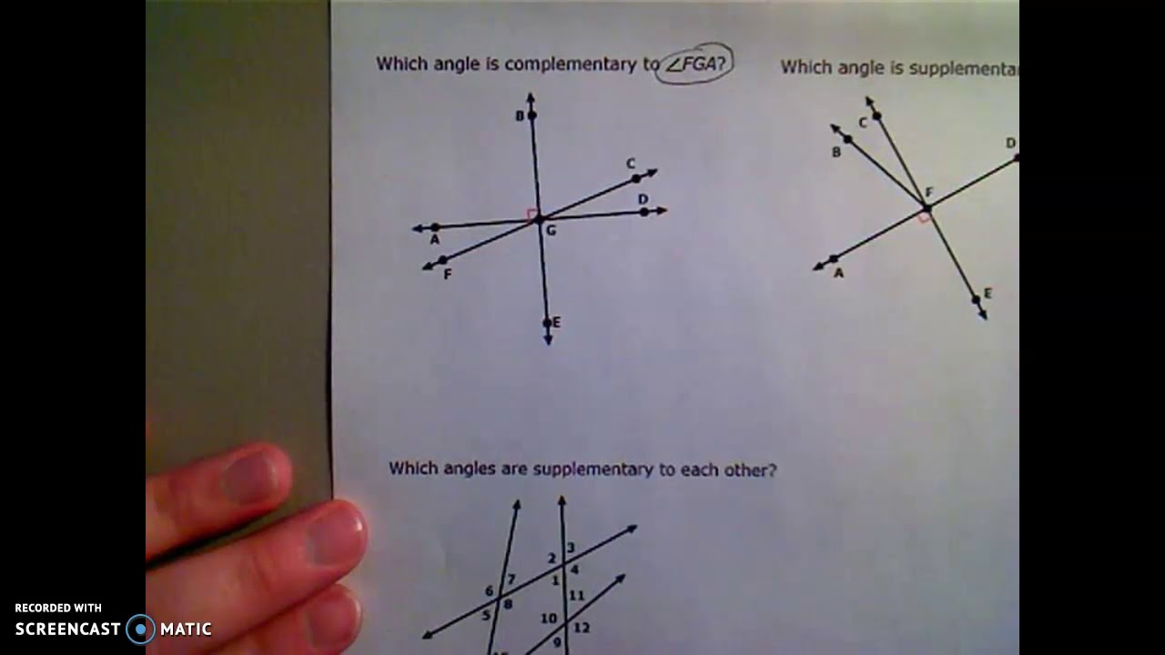 Identifying Angle Pairs (IXL W.16) - YouTube