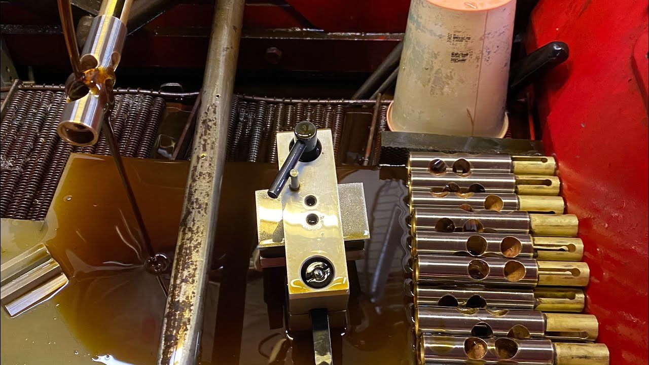 Hand lapping trumpet pistons in a new B flat trumpet build. - YouTube