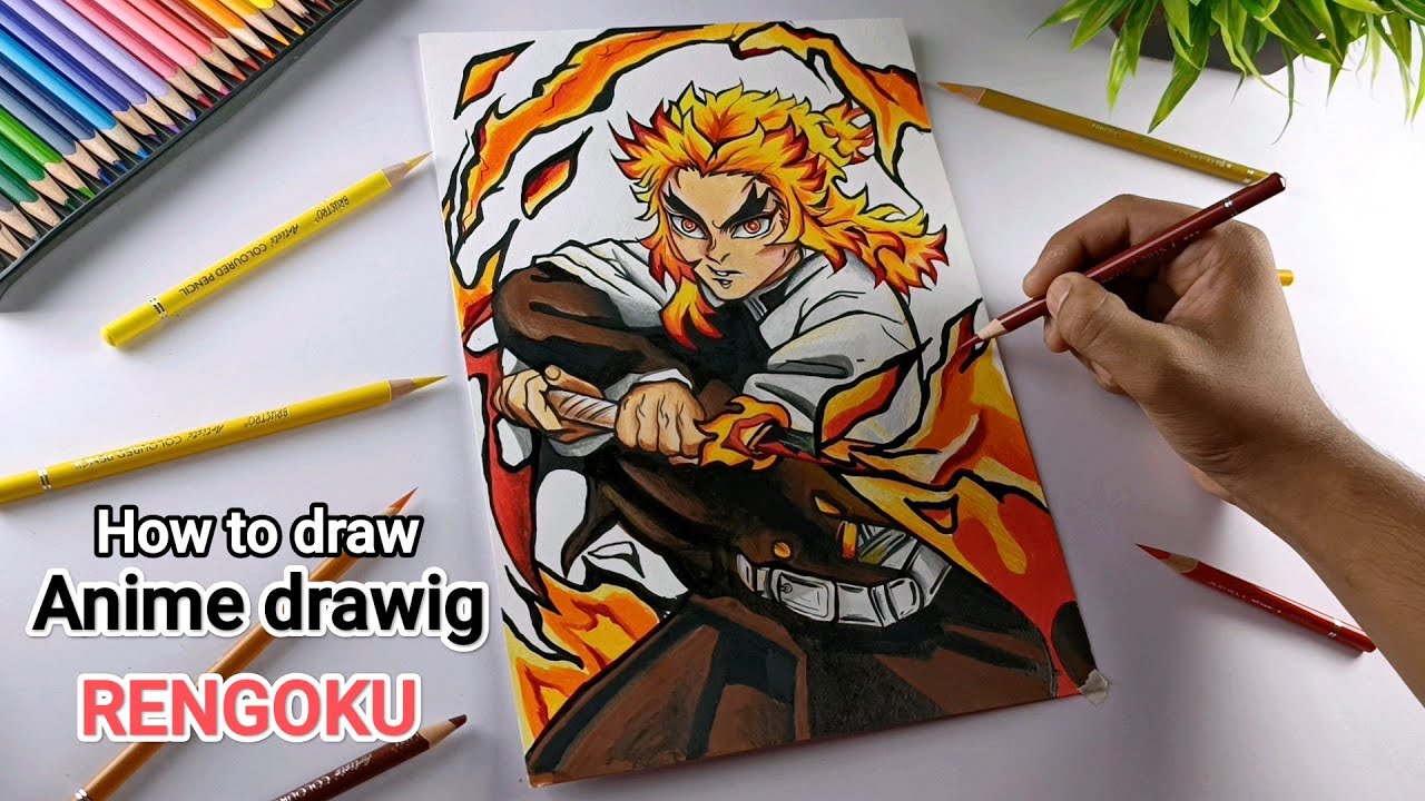 How To Draw Rengoku Drawing | Step By Step (Drawing tutorial) - YouTube