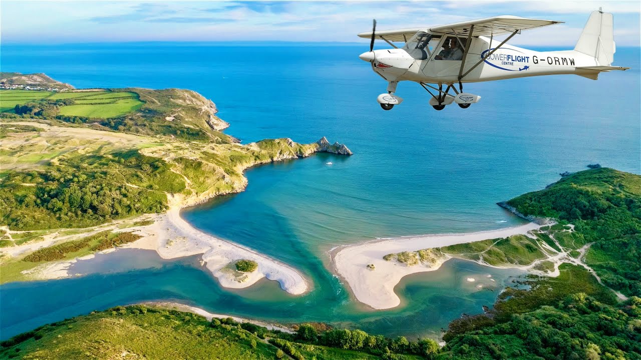 Views flying over the Gower Peninsula - YouTube