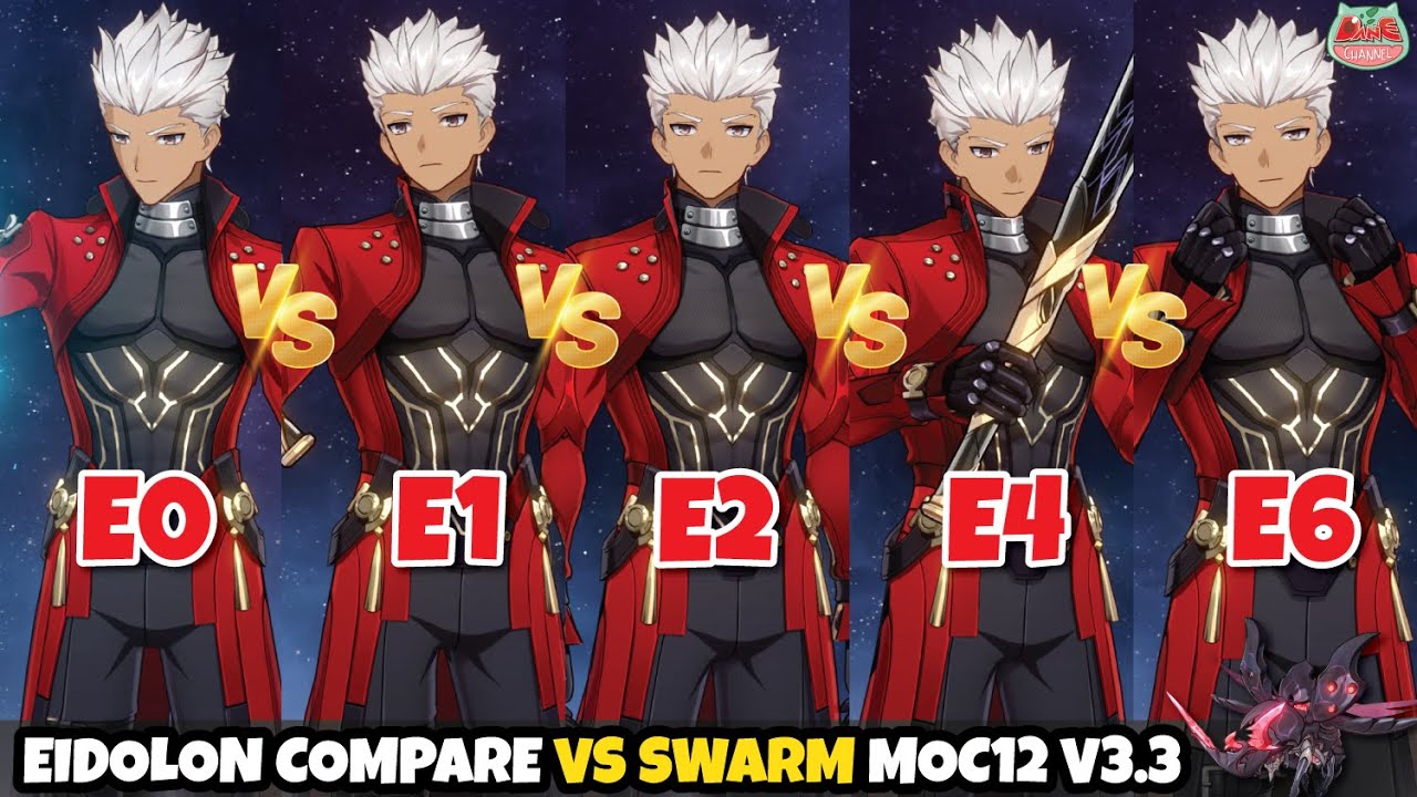 Archer E0 vs E1 vs E2 vs E4 vs E6 MOC12 SWARM - Honkai: Star Rail - YouTube