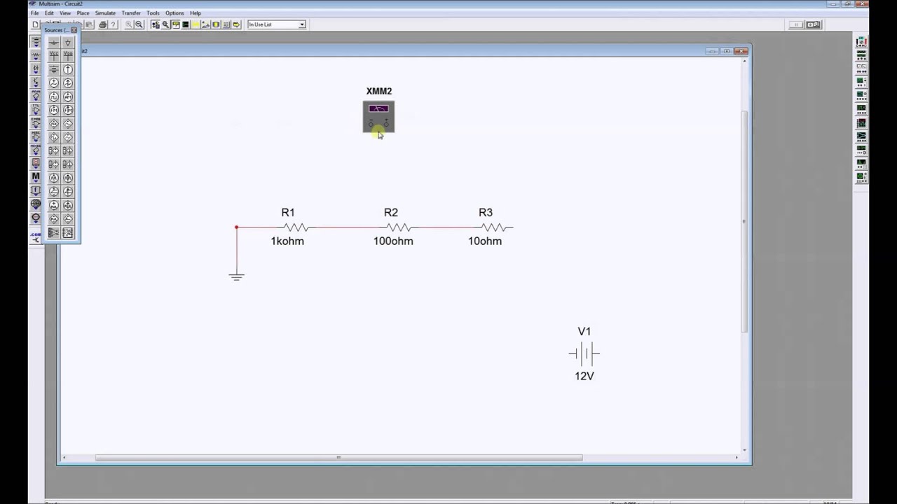 Simulate a Series Circuit in Multisim - YouTube