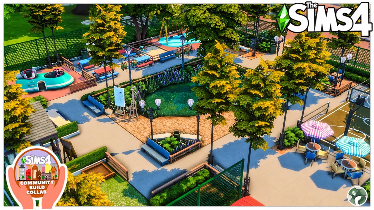 River Side Park 🌳 #CommunityBuildCollab | The Sims 4 Speed Build No CC ...