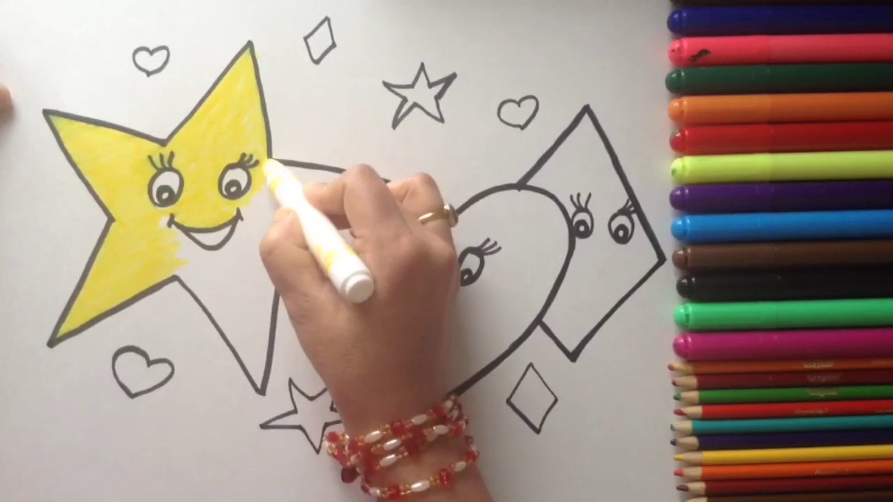 Draw And Color Cartoon Shapes - YouTube