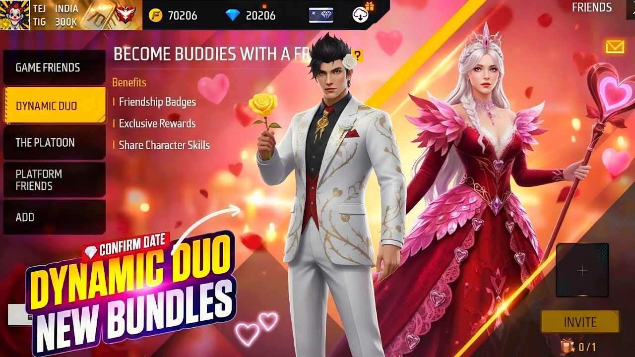 Dynamic Duo New Bundles Free Fire | Free Fire New Events | Valentines ...