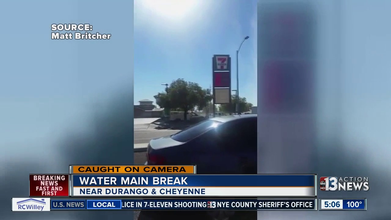 Video shows water main break in Las Vegas - YouTube