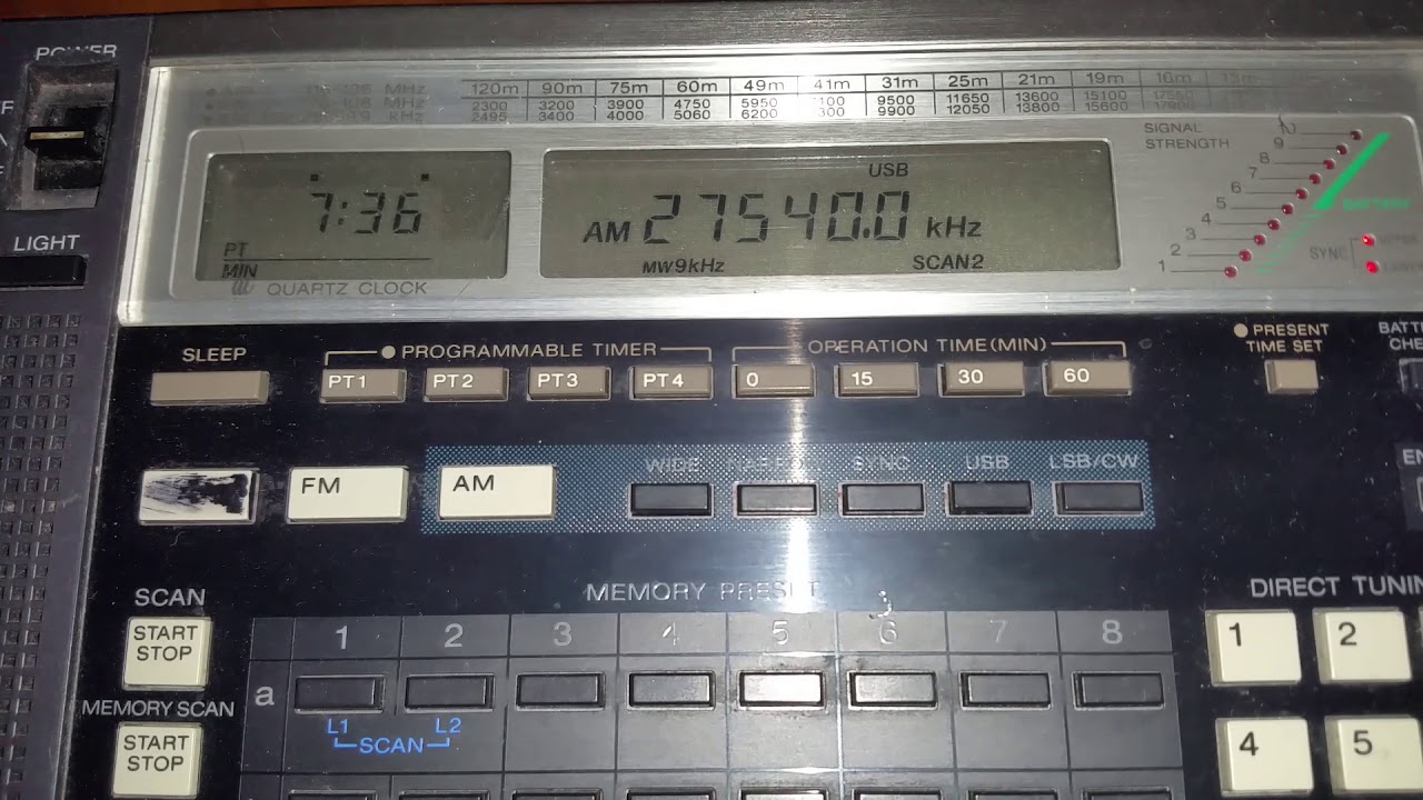 SONY ICF 2001D 11 meters propagation - YouTube