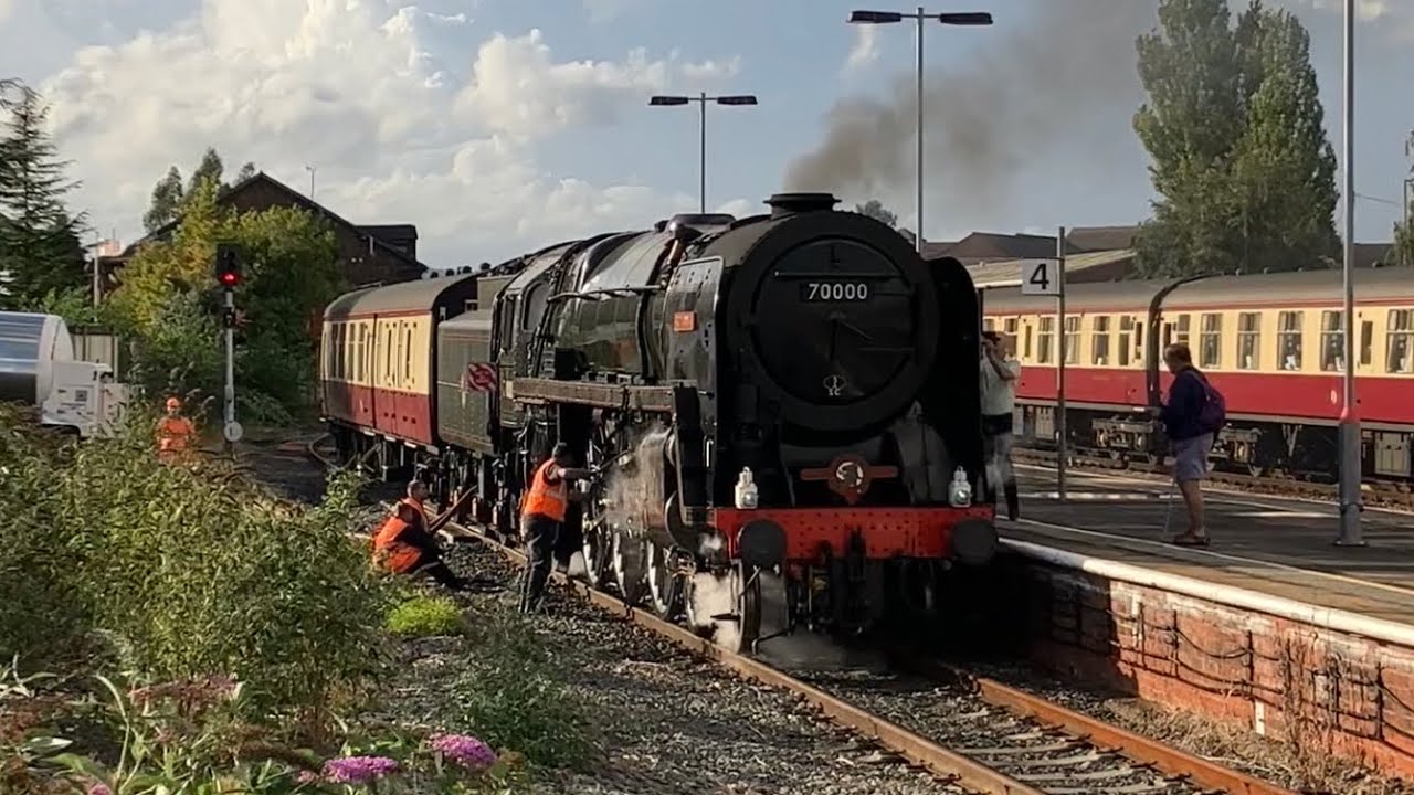 BR Standard Class 7 - 70000 “Britannia” at Hereford - YouTube