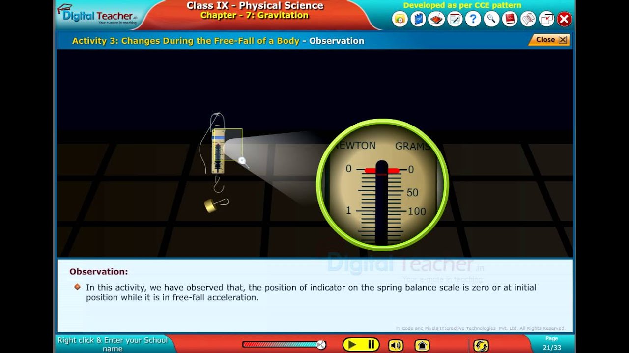 Changes During the Free Fall of a Body, Class 9 Physics | Smart Class ...