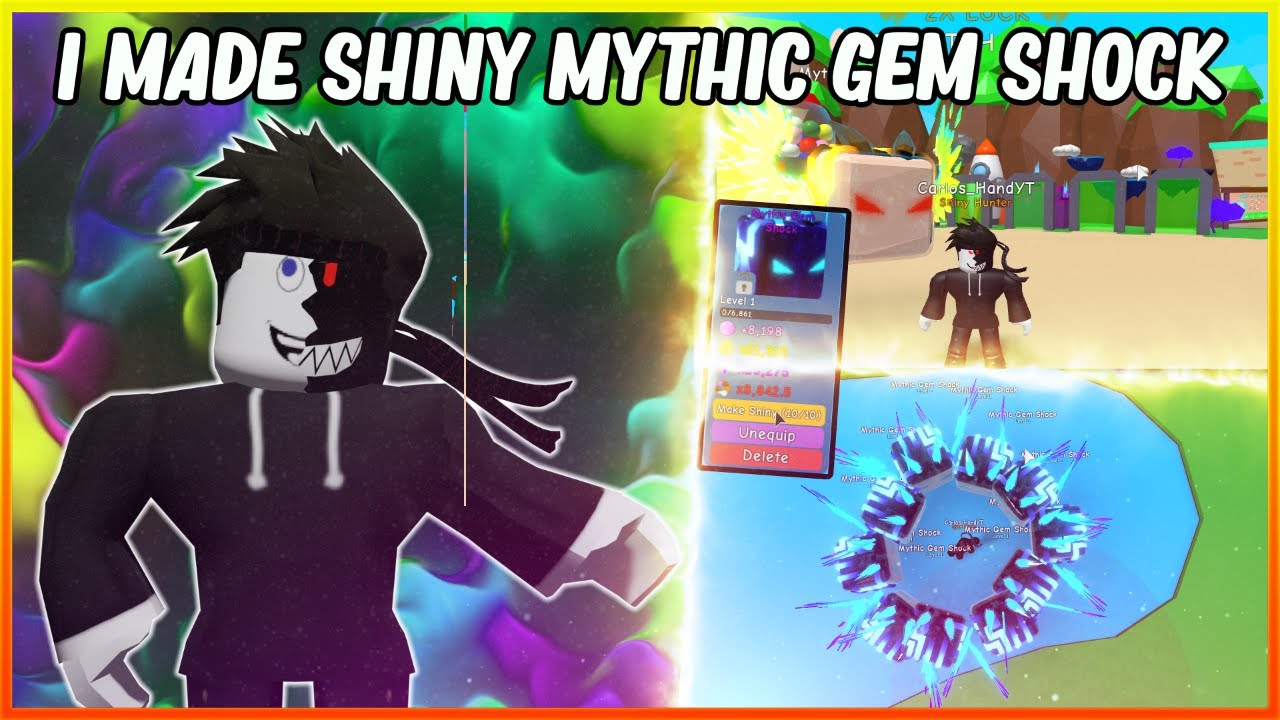 MAKING SHINY MYTHIC GEM SHOCK!!! *SUPER OP* | Roblox Bubble Gum ...